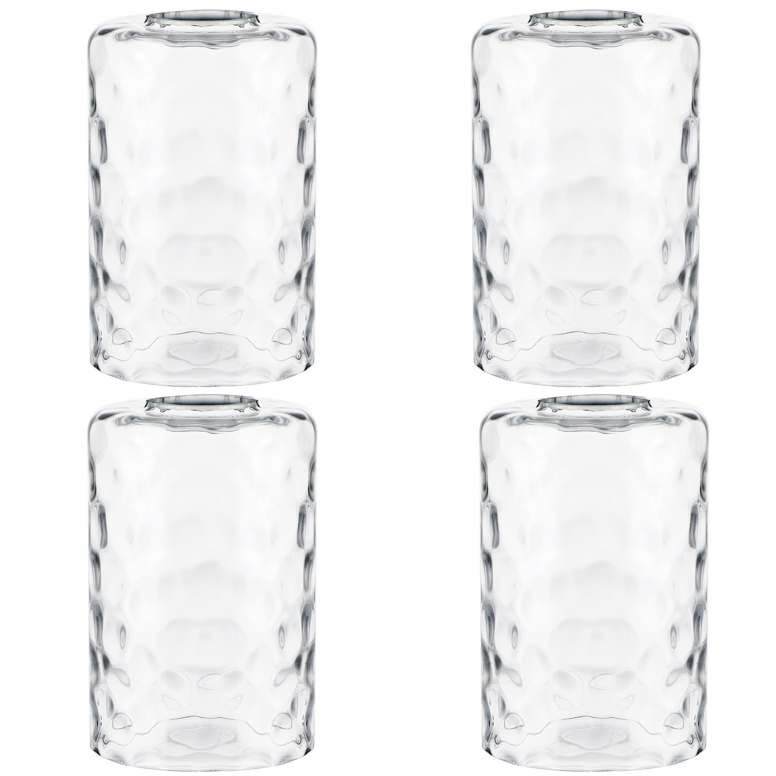 Skelang 4Pcs Hammered Glass Shade, Cylinder Light Shade with 1-5/8 ...