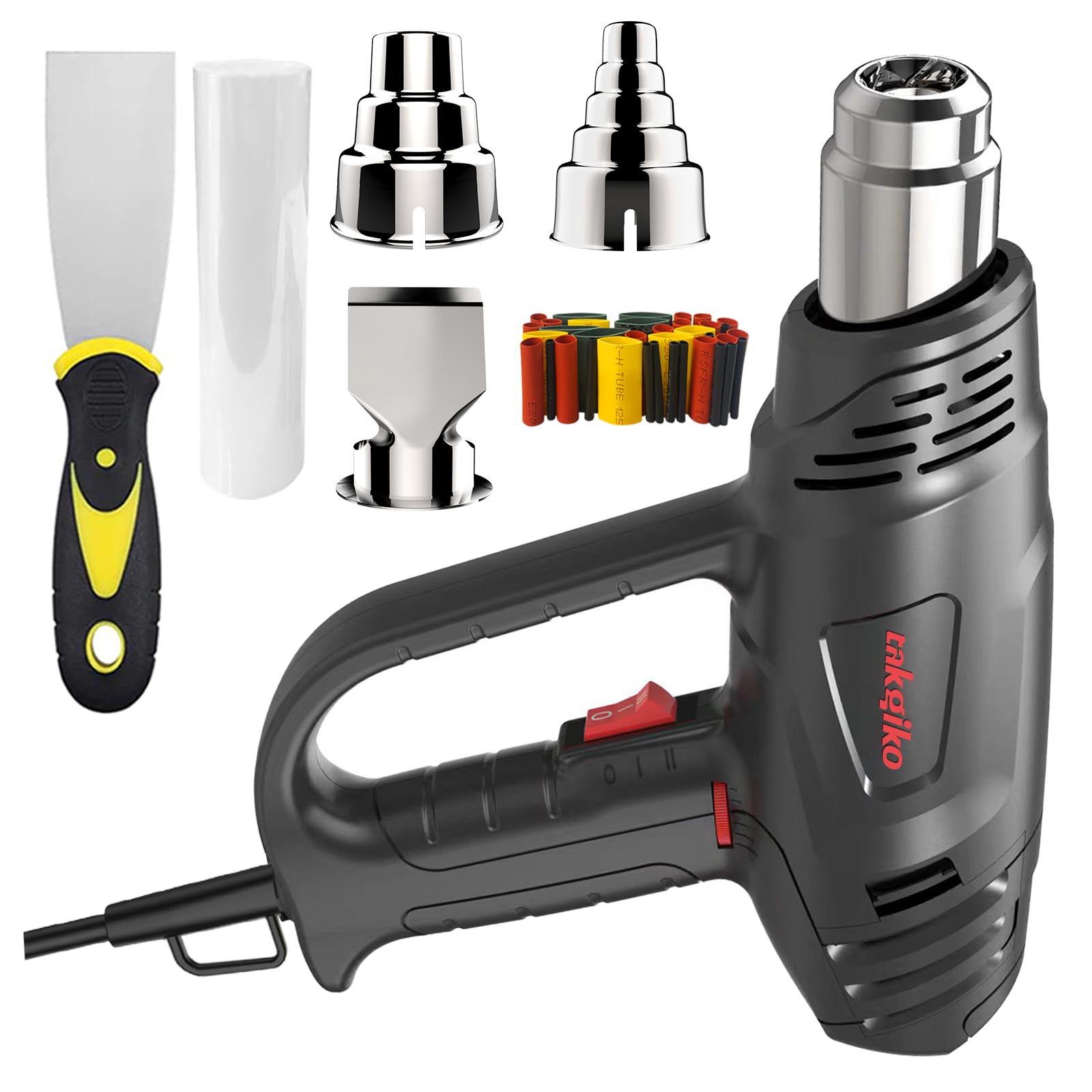 Heat Gun, TAKGIKO 2000W Heavy Duty Hot Air Gun Kit 50℃~650℃ Dual ...