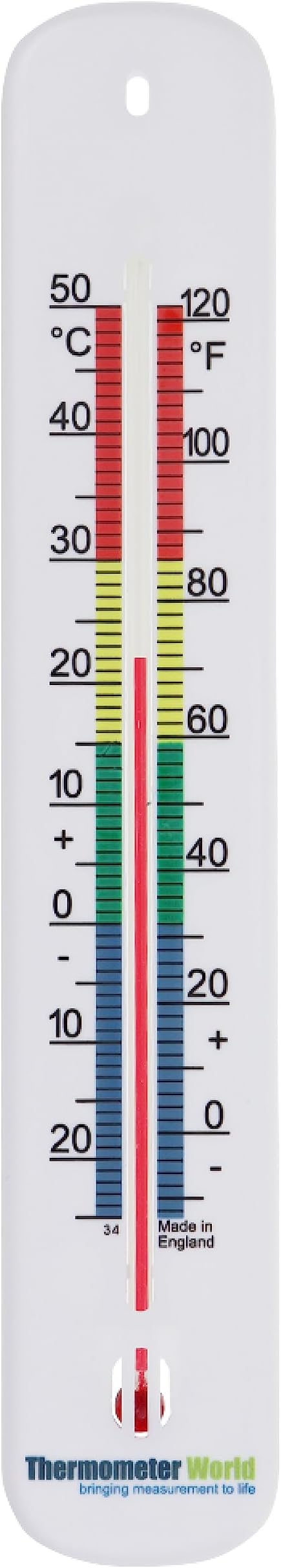 Wall Thermometer 215mm - Colour Coded Room Thermometer - Made in UK for ...