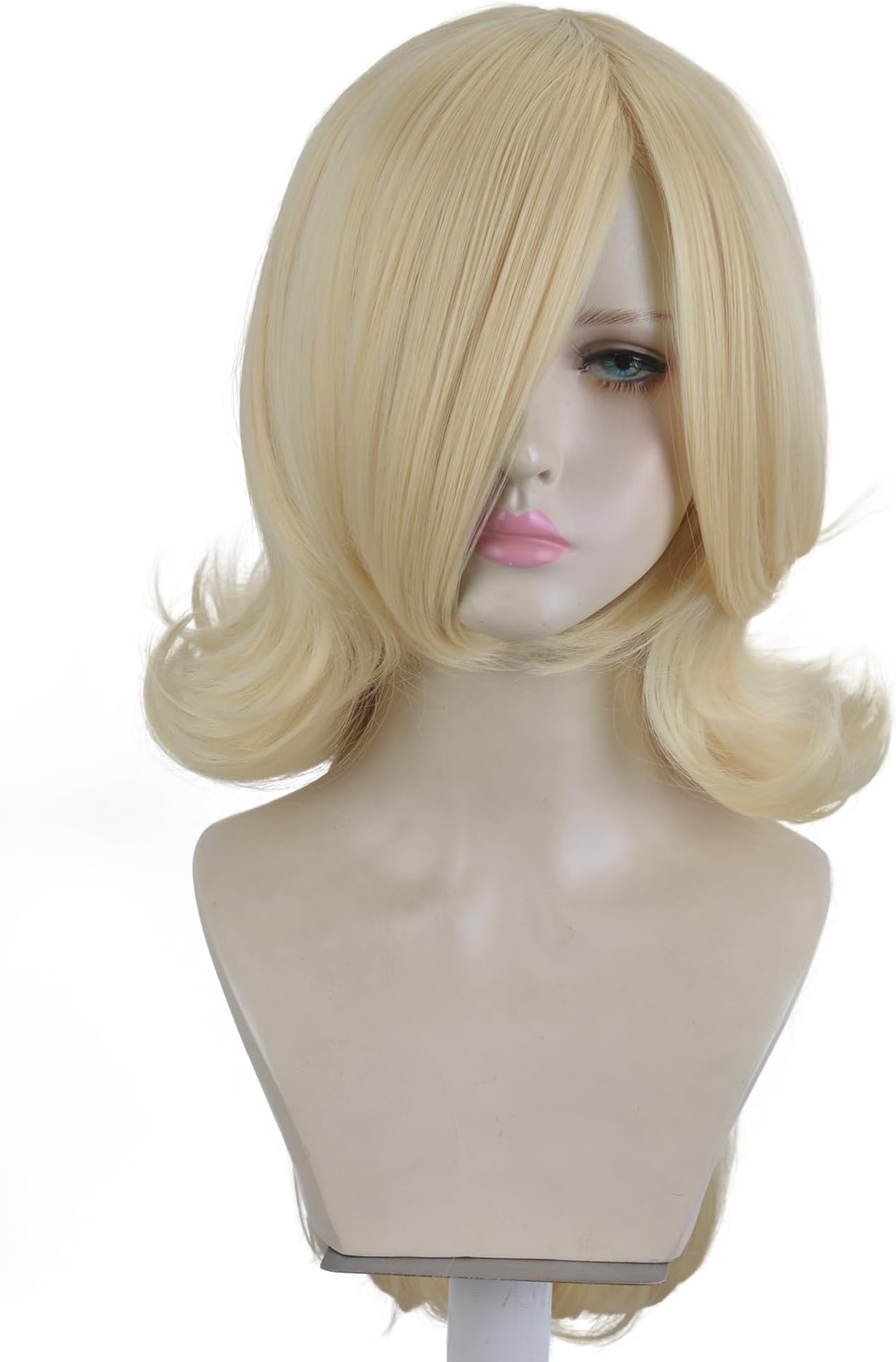 Amazon.com: Blonde Princess Wig with Bangs, Long Wavy Platinum Blond ...