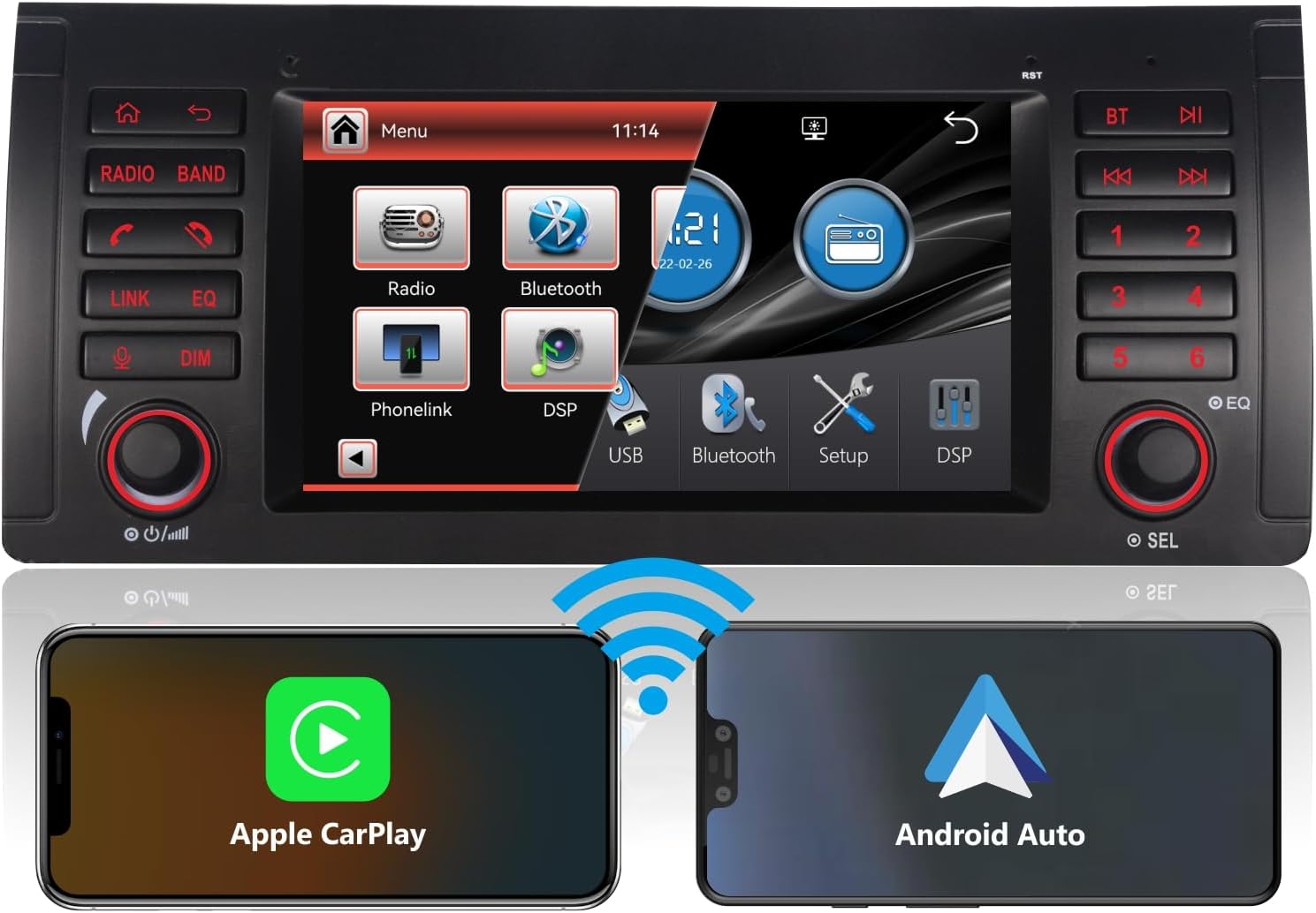 Autoradio 2 din pour BMW E39 E53 M5 X5 Série 5 avec ecran Carplay san ...