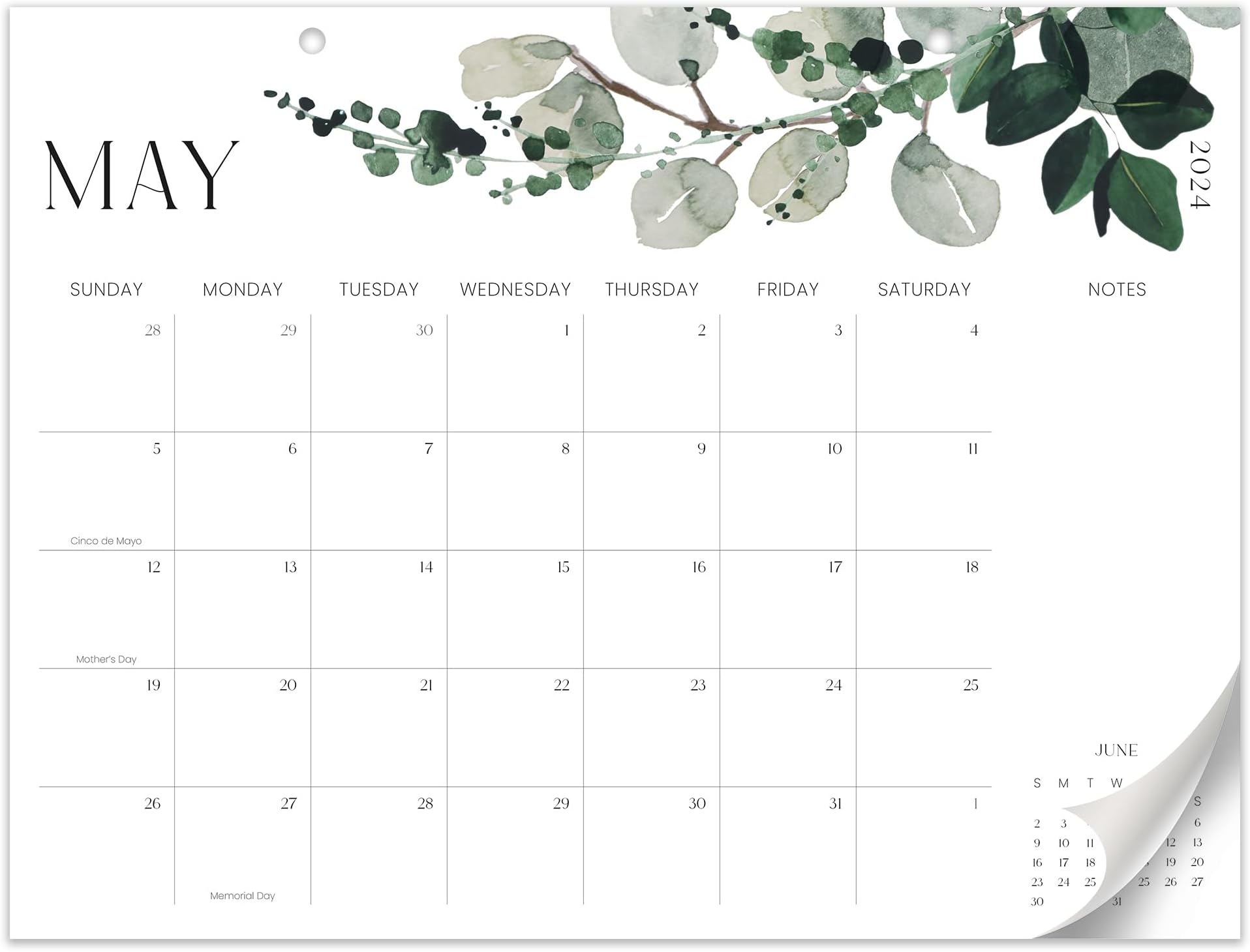 Amazon.com : Aesthetic Sage Green Desk Calendar 2024-2025 - Runs From ...