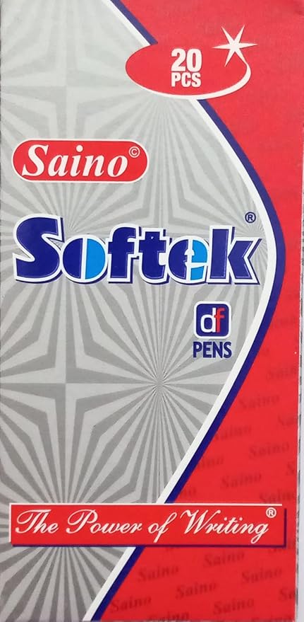 Saino Softek Use and Throw Ball Pens | Blue Ink | Pack of 20 Blue Pens Each Box | Pack of 6 ...