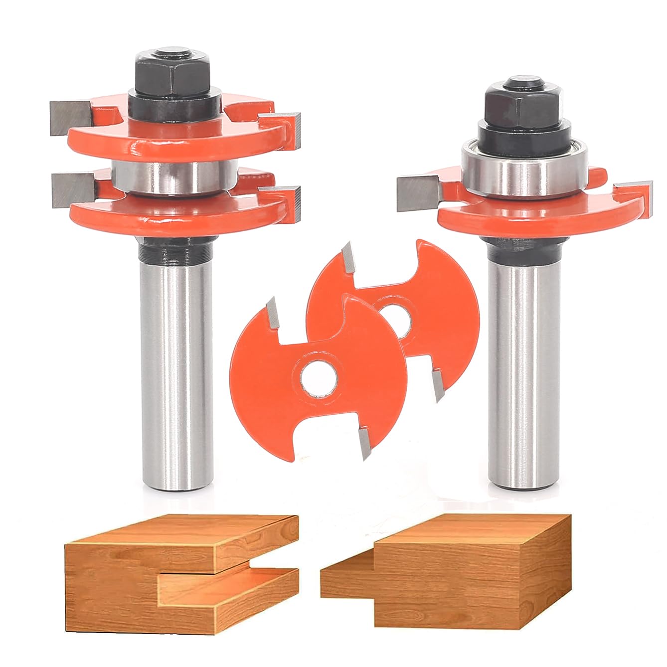 Akylin Adjustable Tongue and Groove Router Bit Set 1/2 Shank, 1-3/4 ...