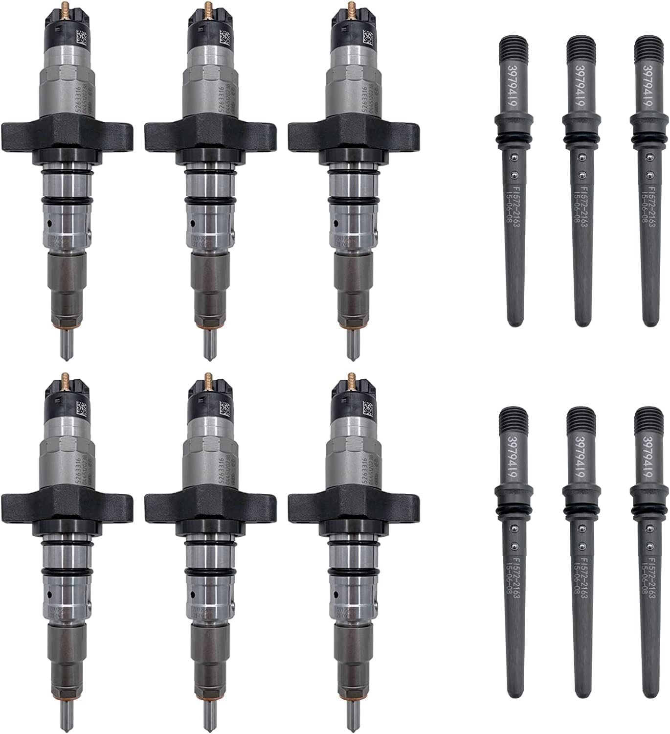 Amazon.com: Fuel Injector Kit - Set of 6 - with Tubes - Compatible with ...