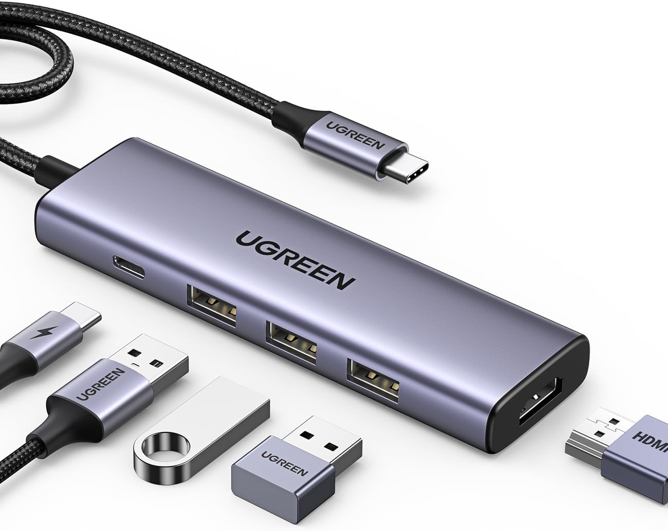 UGREEN Revodok USB-C 5-in-1 Hub: 4K HDMI, 100W PD, 3x USB-A 3.0 (5Gbps ...