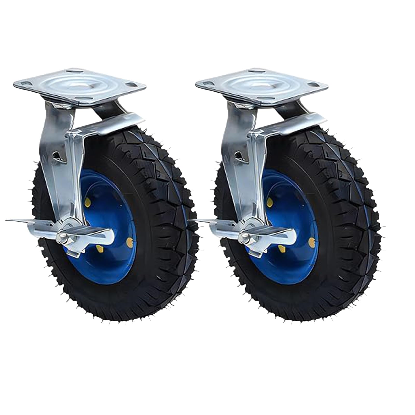 WORDFUN Heavy Duty Caster, Pneumatic Swivel Caster, 2pcs, Fixed Castor ...