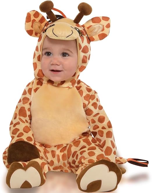 Amazon.com: Orange & Brown Baby Giraffe Jumpsuit Costume with Hood ...