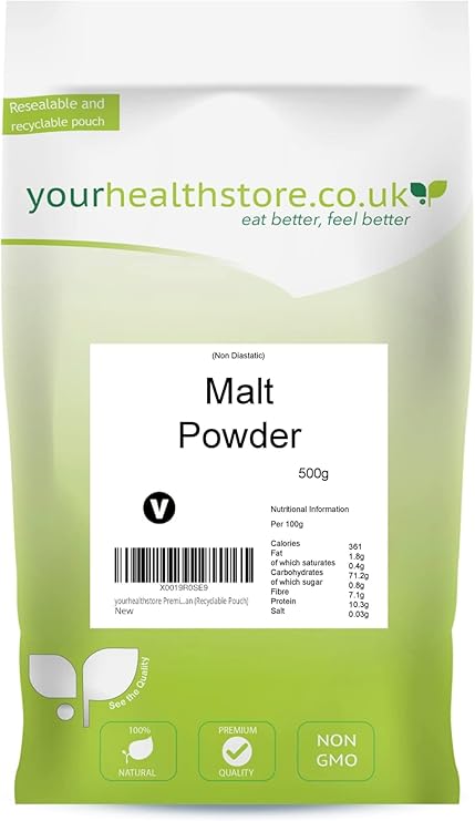 yourhealthstore Premium Malt Powder (Non diastatic) 500g, Malted Flour ...