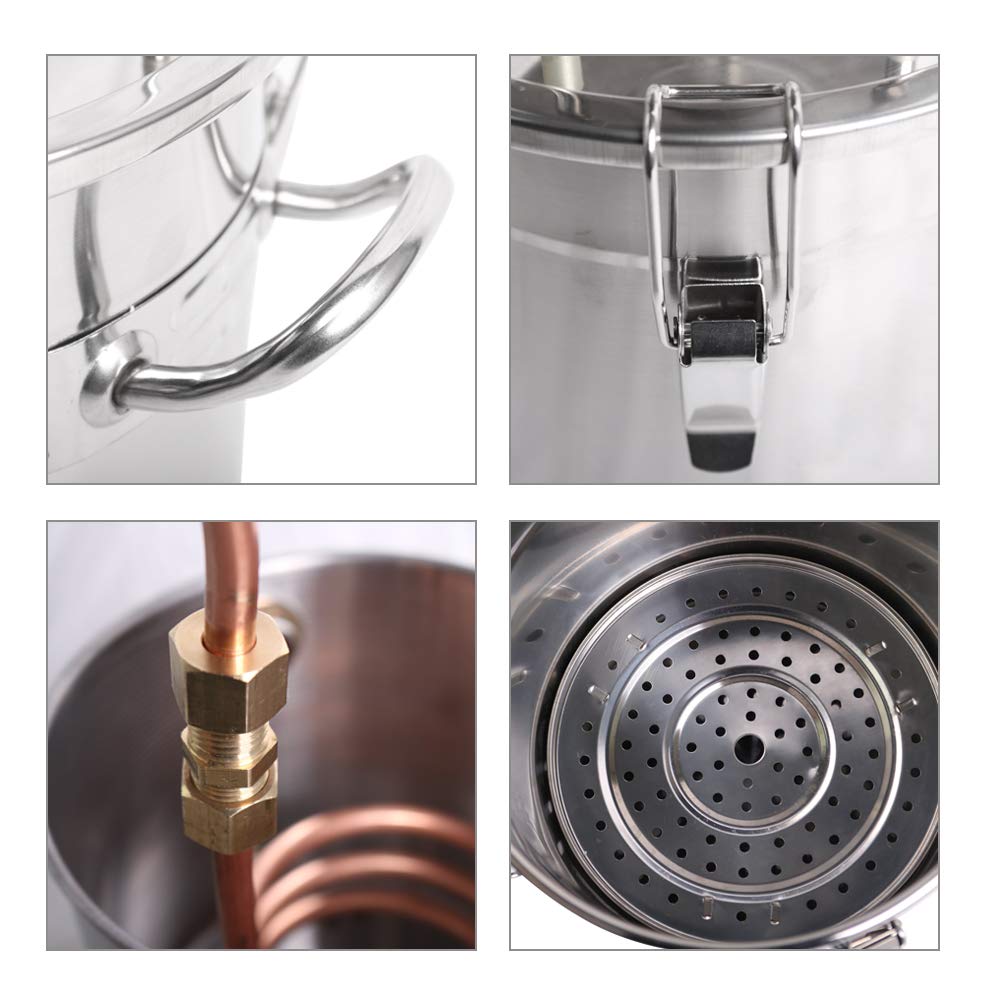 Alcohol Distiller Copper Tub Tri-Bottom Alembic Still for Moonshine ...