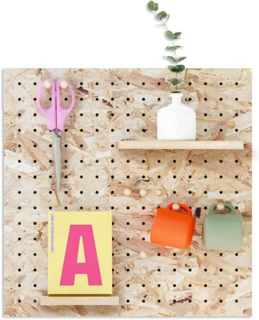 Amazon.com: Quark 48 x 48 cm Wood Pegboard - Your Stylish and Durable ...
