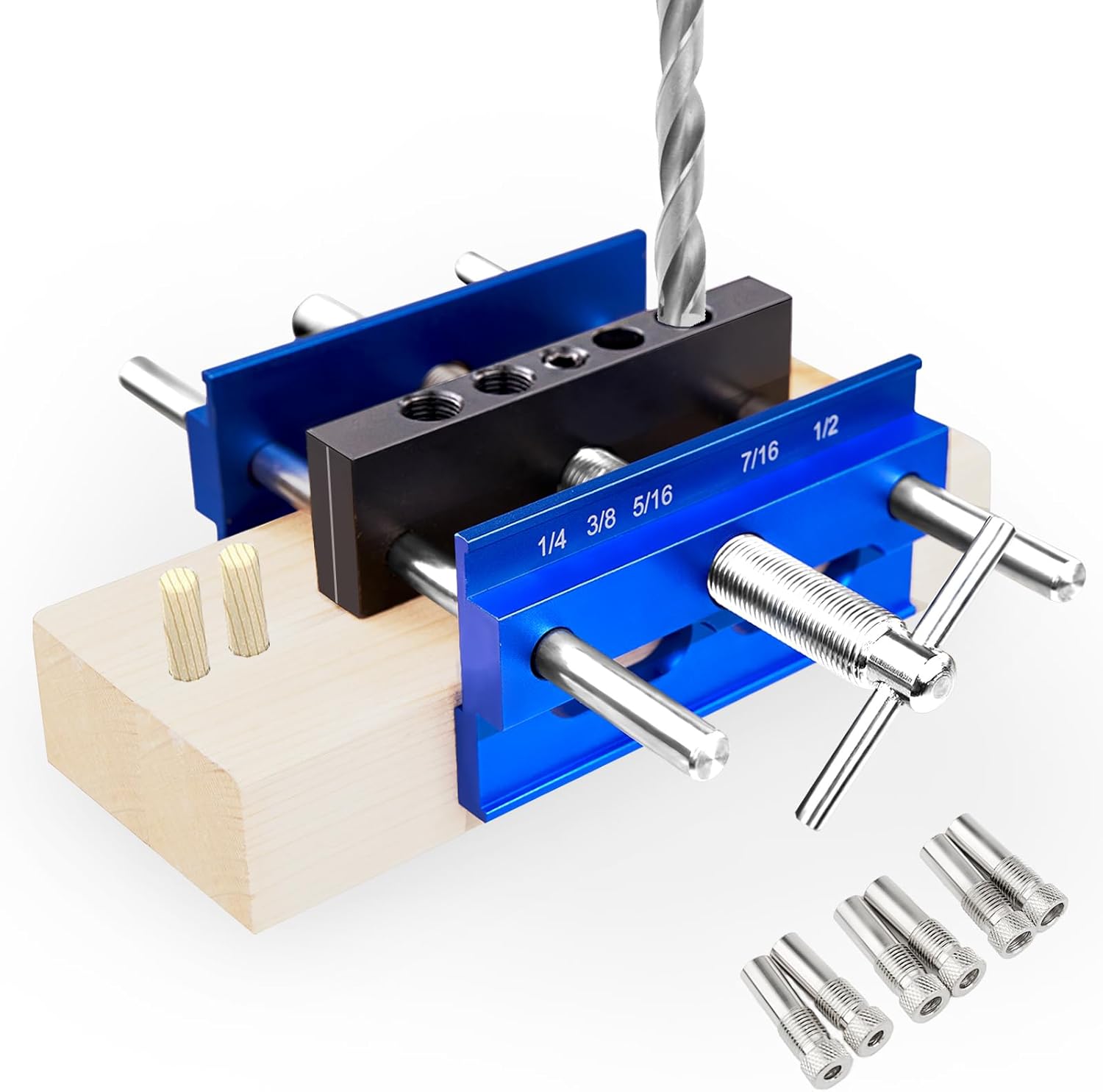 Megarte Self-Centring Dowel Jig kit - Wood Doweling Straight Hole Tool ...