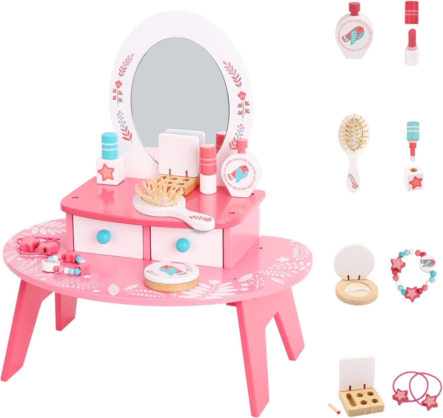 Amazon.com: TOOKYLAND Toddler Princess Vanity Play Toy Set, Kids Toy ...