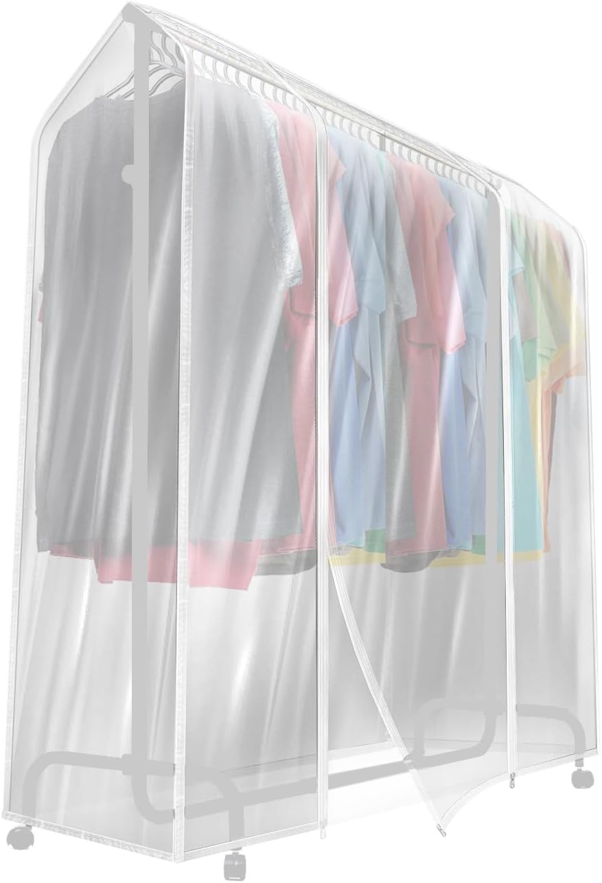 Amazon.com: BAG WIZARD 6 Ft Clear Garment Rack Cover, 72" Dustproof ...