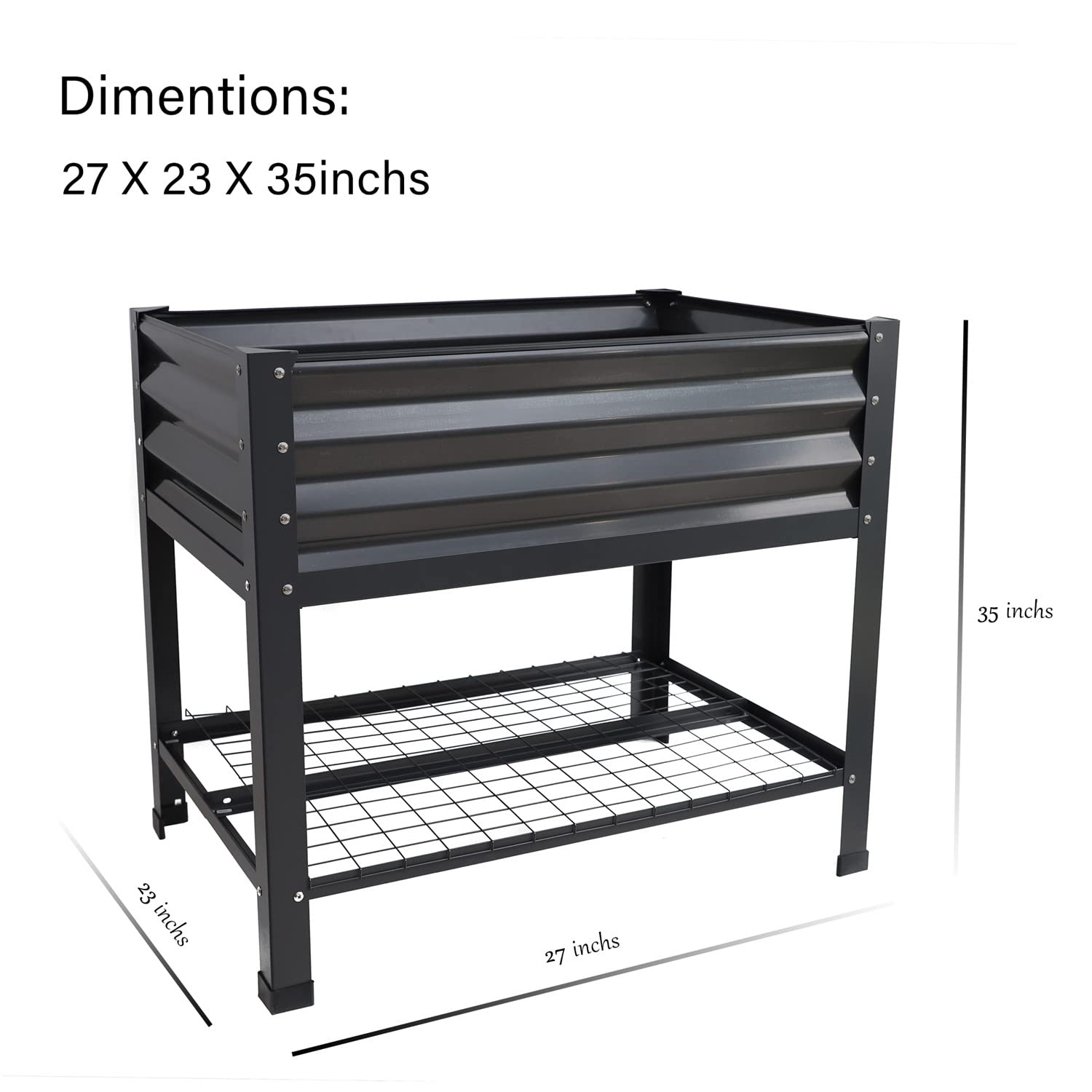 HN HOLD NATURE Raised Planter Box with Legs, Moveable Raised Garden Bed ...
