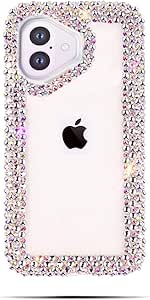 Amazon.com: Bonitec Compatible with iPhone 16 Case for Women Girls 3D Glitter Sparkle Bling Case ...
