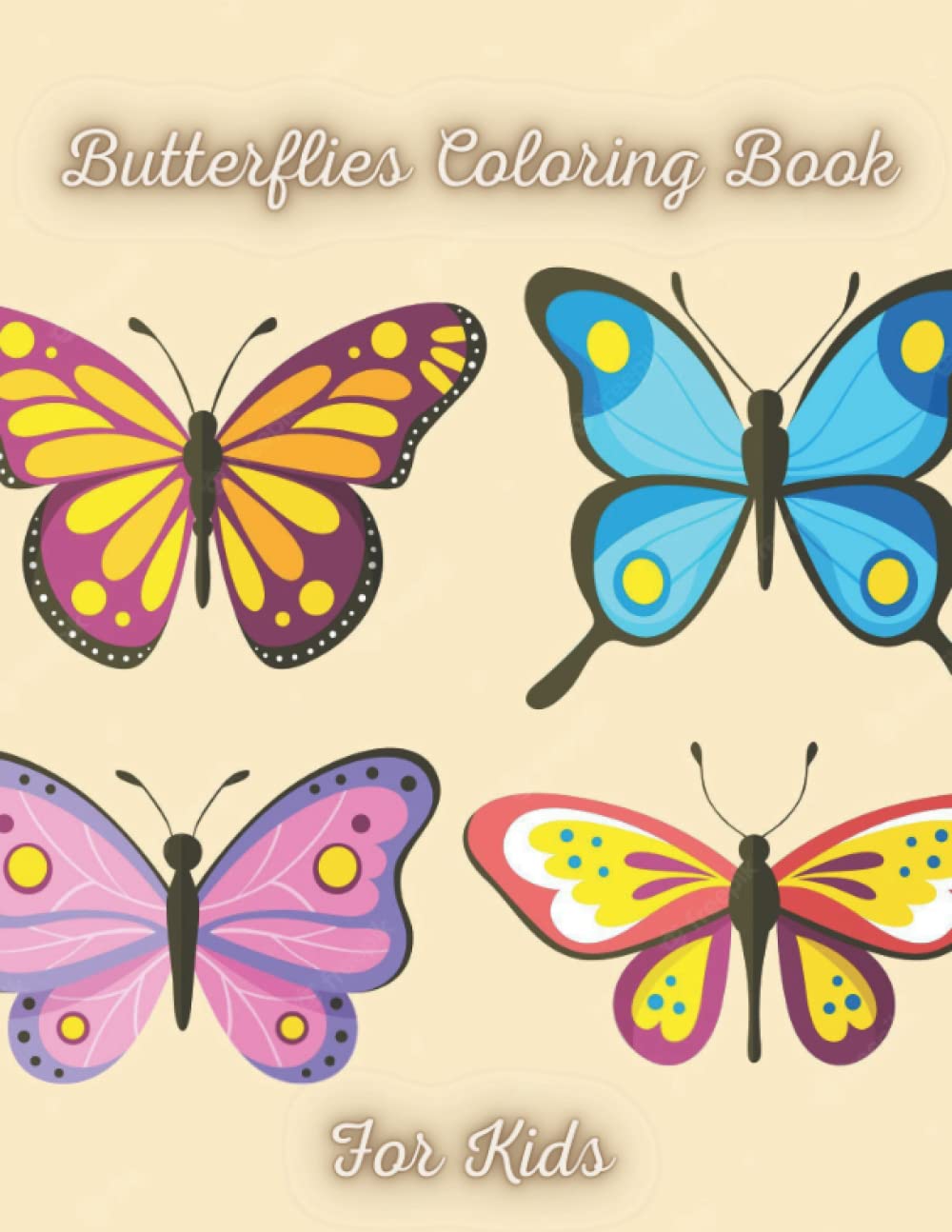 Butterflies Coloring Book For Kids Easy And Cute Coloring Pages ...