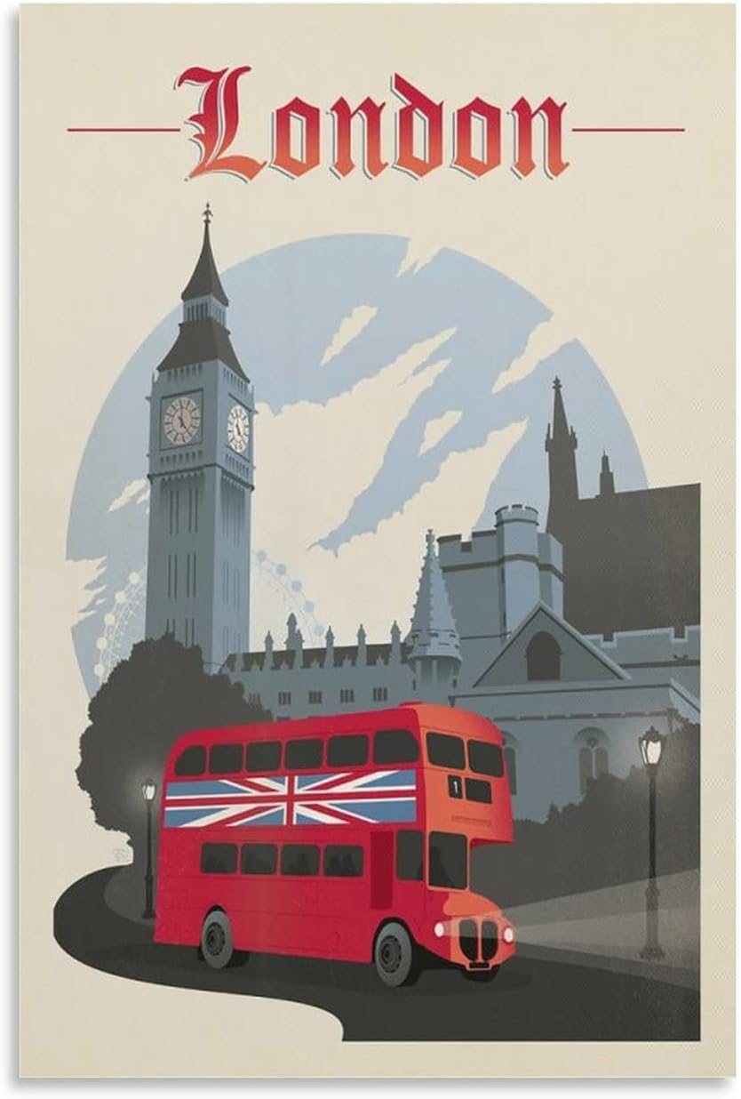 Vintage Posters England London Poster Decorative Painting Canvas Wall ...