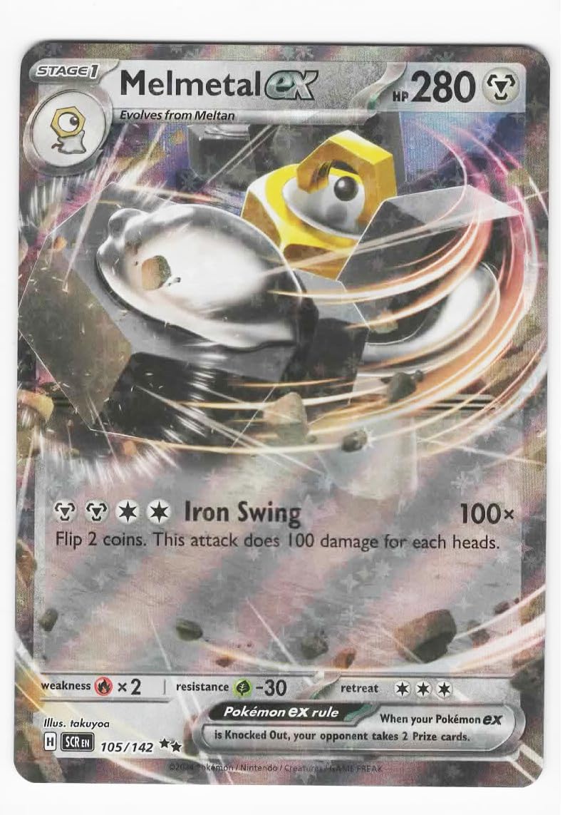 Amazon.com: Pokemon - Melmetal ex 105/142 - Stellar Crown Double Rare ...
