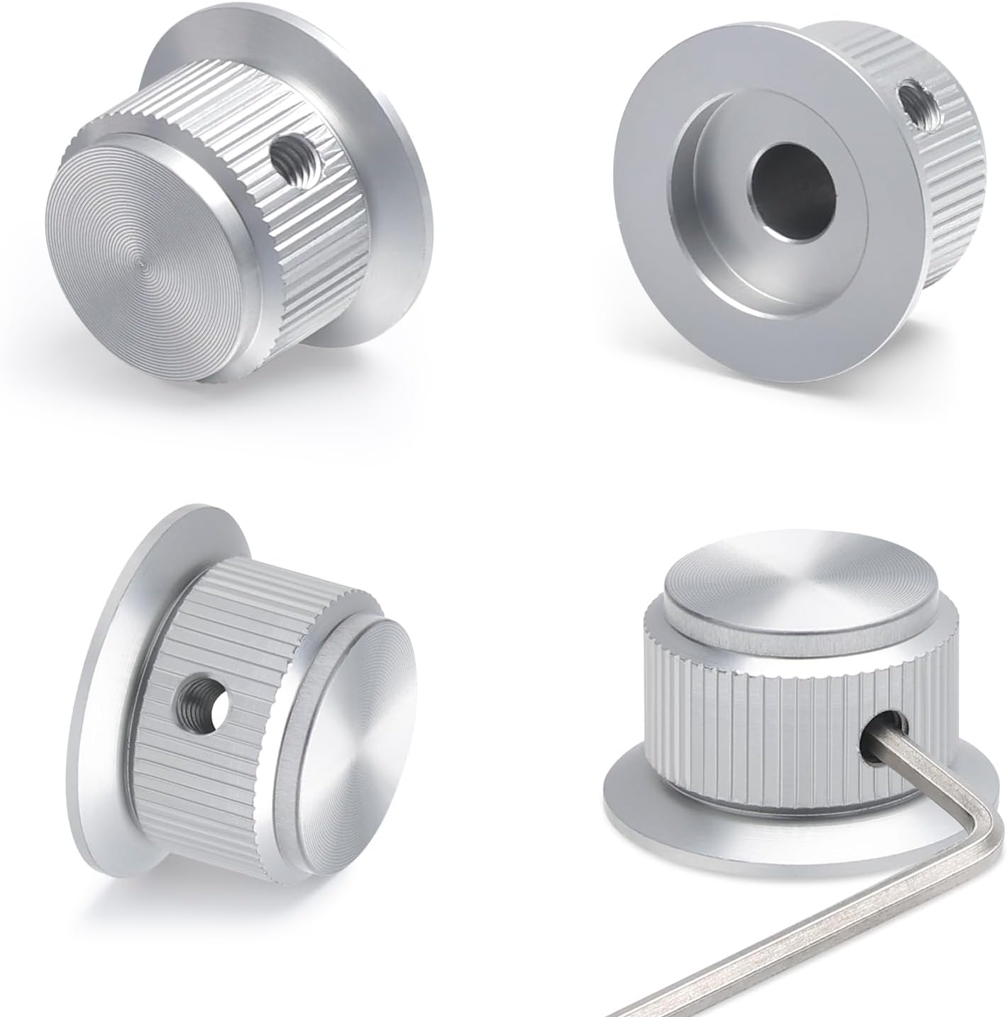 Amazon.com: Muelnmey 2/4 PCS Screw Style Aluminium Potentiometer Knobs 1/4" Universal Top Hat ...