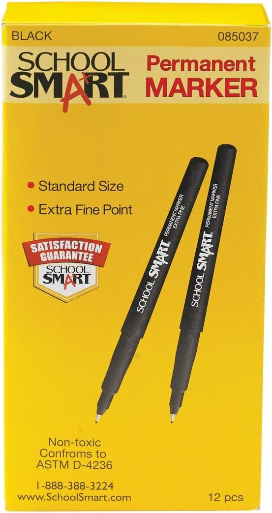 Amazon.com : School Smart Permanent Marker, Black, Pack of 12 : Office ...