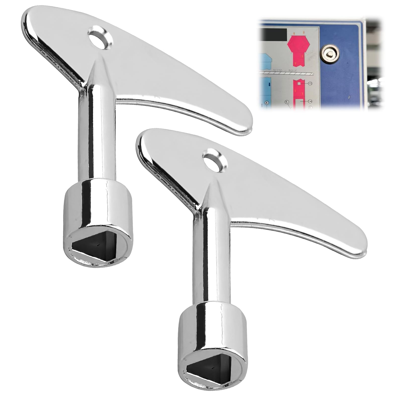 Gments 2 Pcs Meter Box Key Metal Triangle Key Inner Triangular Socket ...
