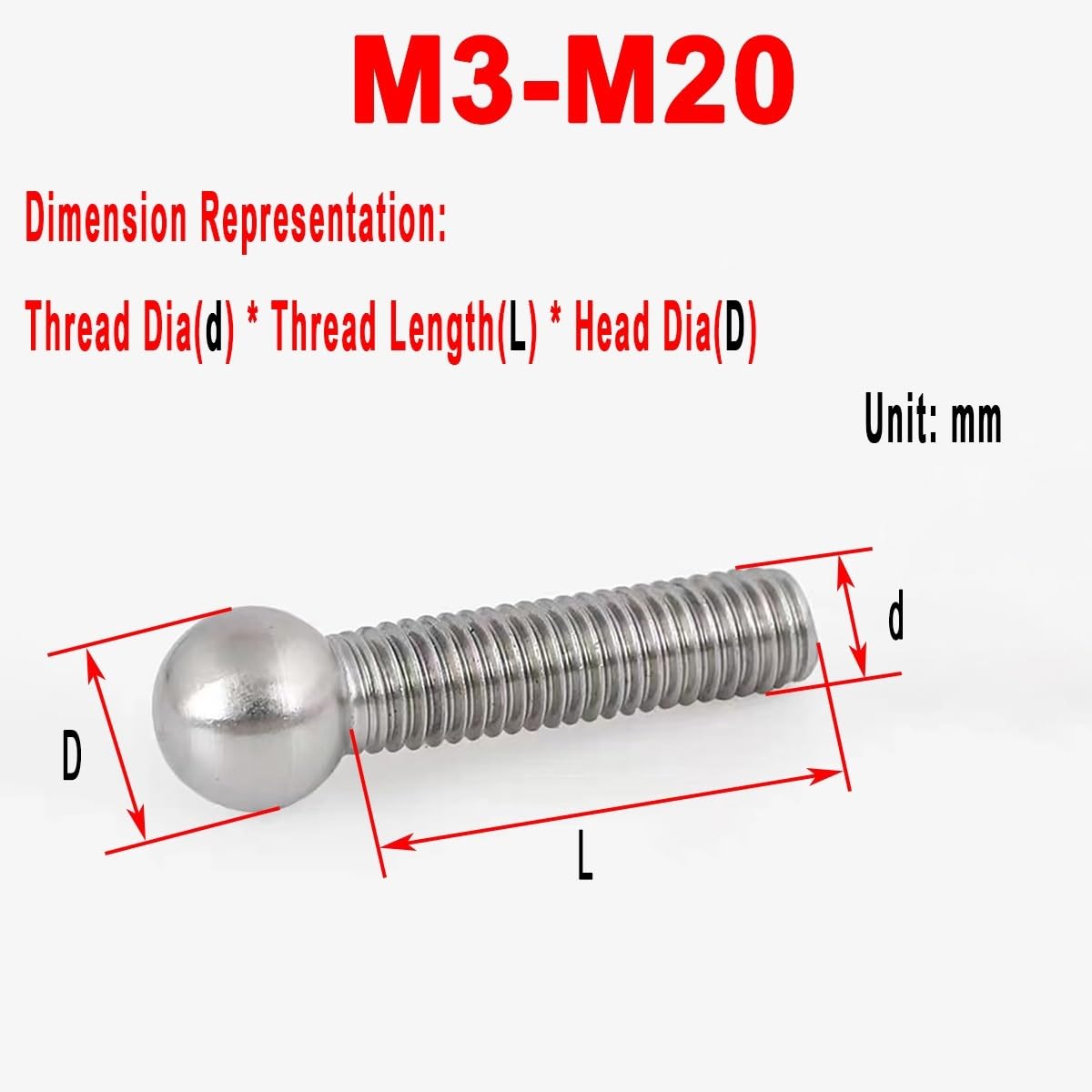 Snapklik.com : 304 Stainless Steel Ball Screw Joint Universal Rotating ...