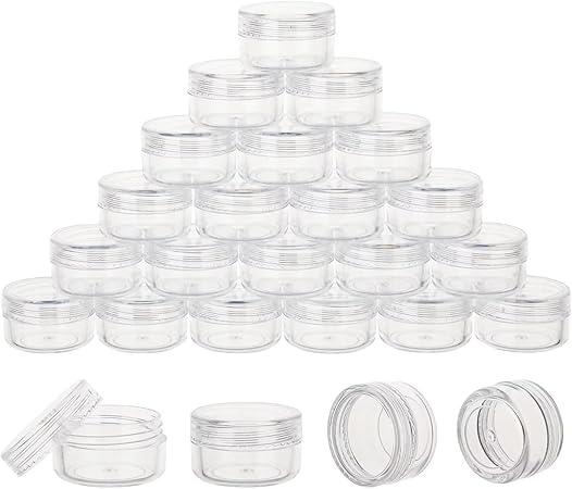 Amazon.com: 25 Count 5 Gram Sample Containers, Clear Lip Balm ...
