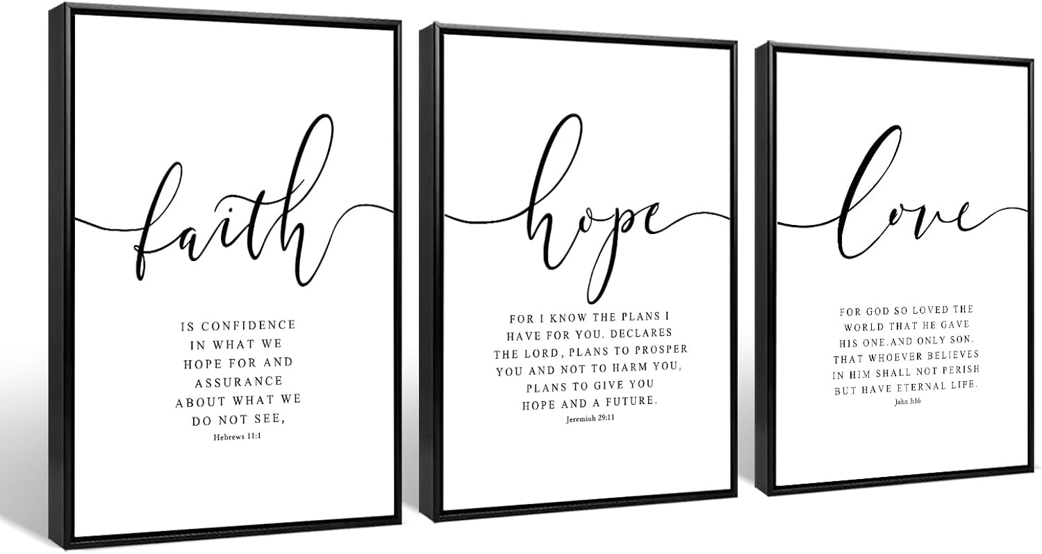 Amazon.com: Bible Verses Wall Decor 3 Pieces Scripture Quotes Canvas ...