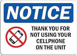 Amazon.com : Notice - Thank You for Not Using Your Sign with Symbol ...