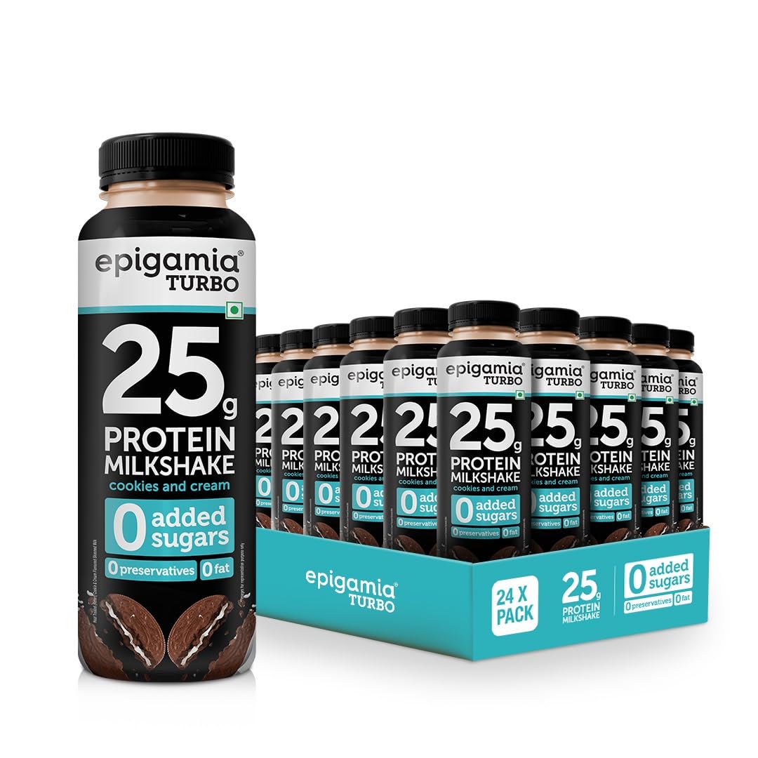 epigamia Cookies & Cream Turbo 25 g Protein Milkshake, 250 ml each ...