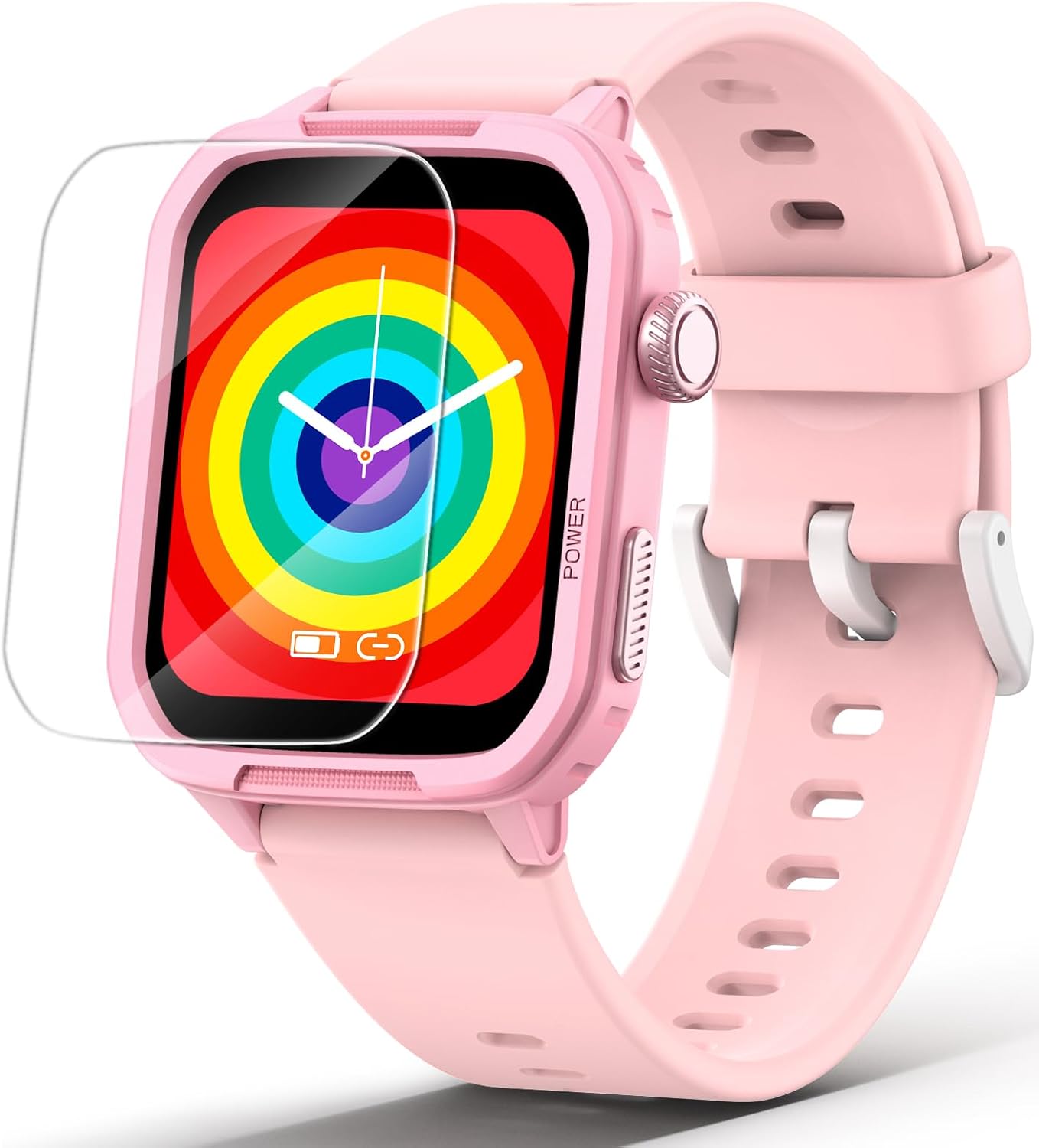 Amazon.com: Smart Watch for Kids No Phone Needed, Tempered Glass ...