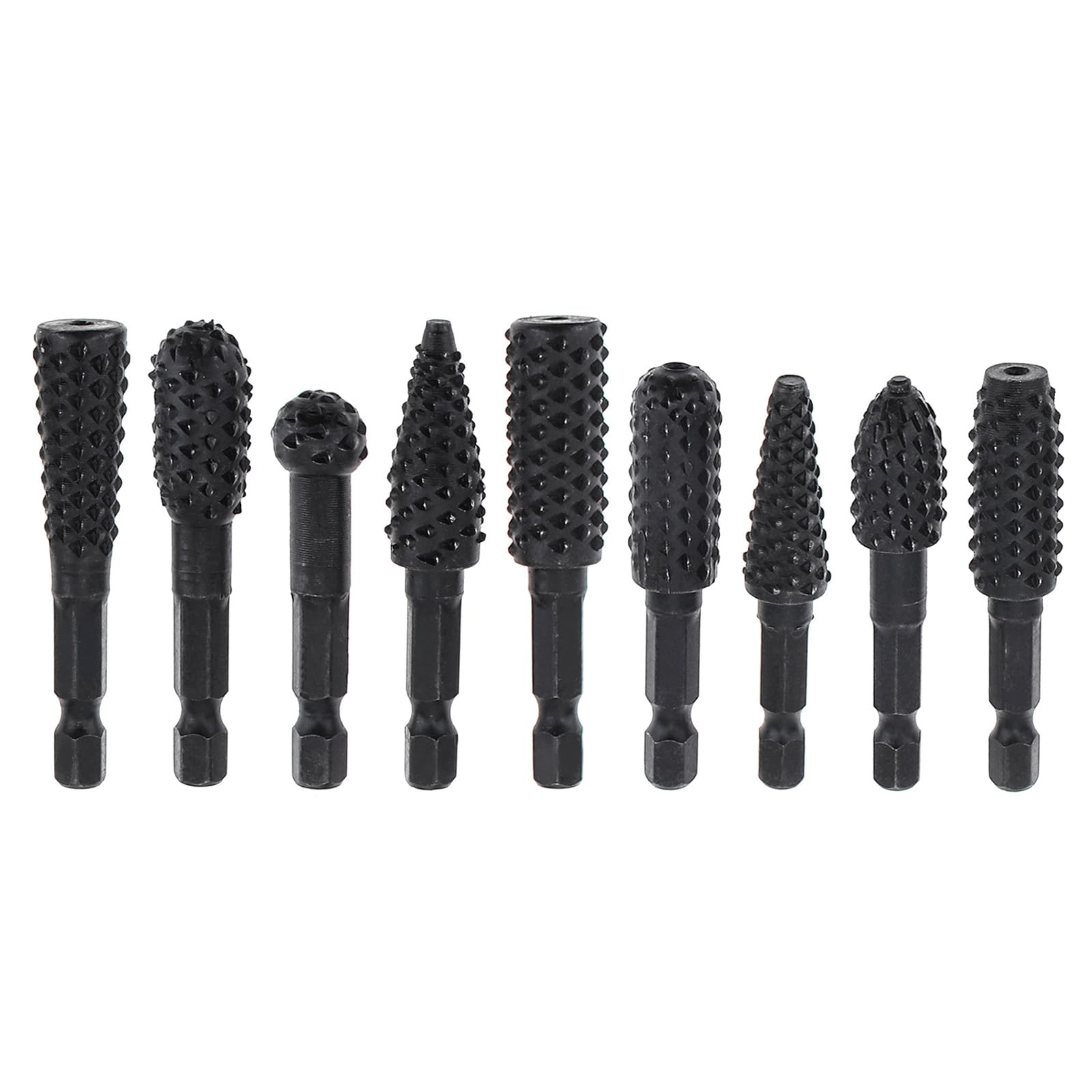 Omninmo 10pcs Rotary Burr Wood Carving Rasp Files Set for Woodworking ...