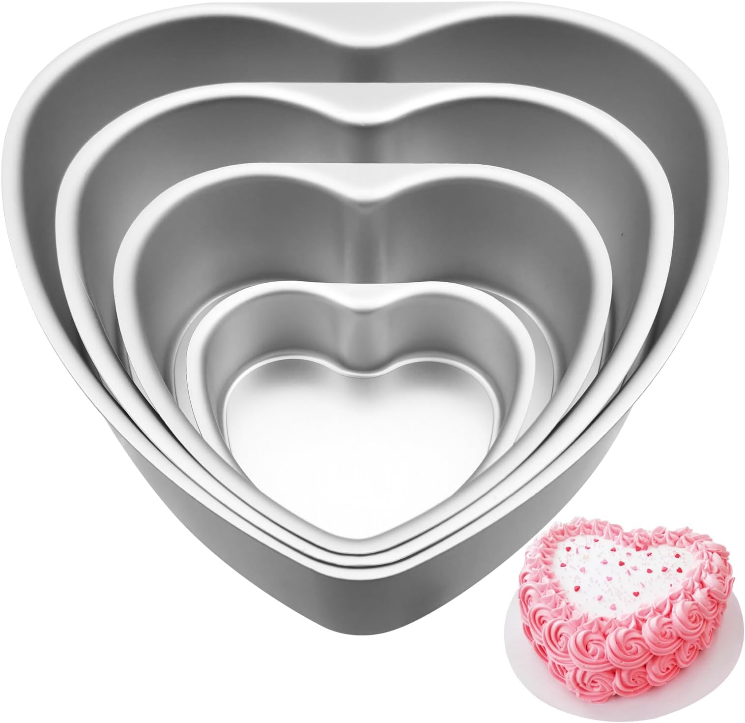 Amazon.com: PME 12 x 2-Inch Heart Cake Pan, Silver: Home & Kitchen
