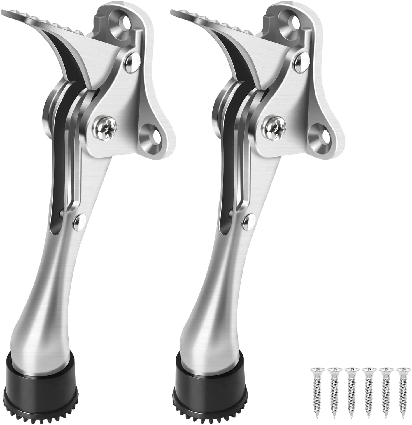 Door Stop, Kickdown Door Stoppers, 4 Inch Brushed Nickel Door Stops ...