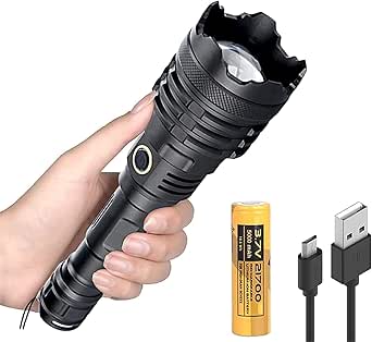 XLENTGEN LED Torch Rechargeable Super Bright 300000 Lumens, High Power ...