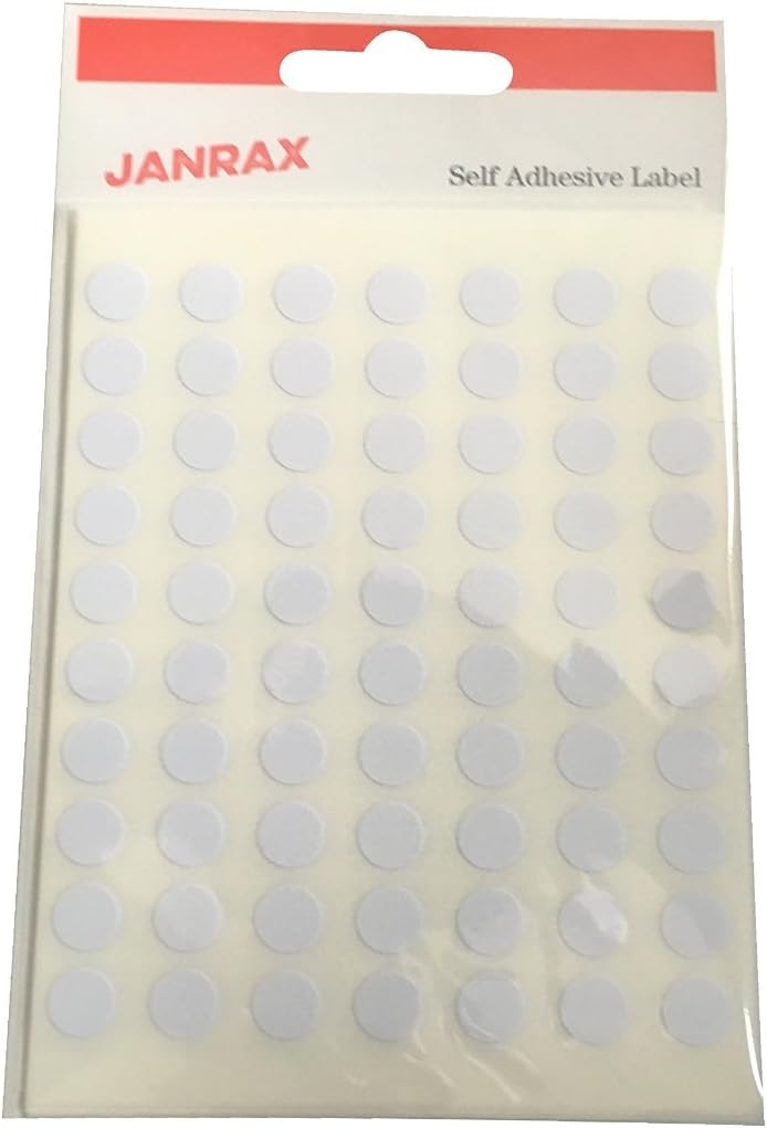 Amazon.com : Pack of 560 Self Adhesive White 8mm Round Labels ...