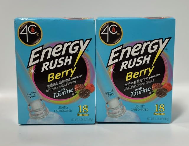 Amazon.com : 4C Powder Energy Rush Stix, Energy Rush - Berry 18 Count, Bulk Buy, Singles Stix ...