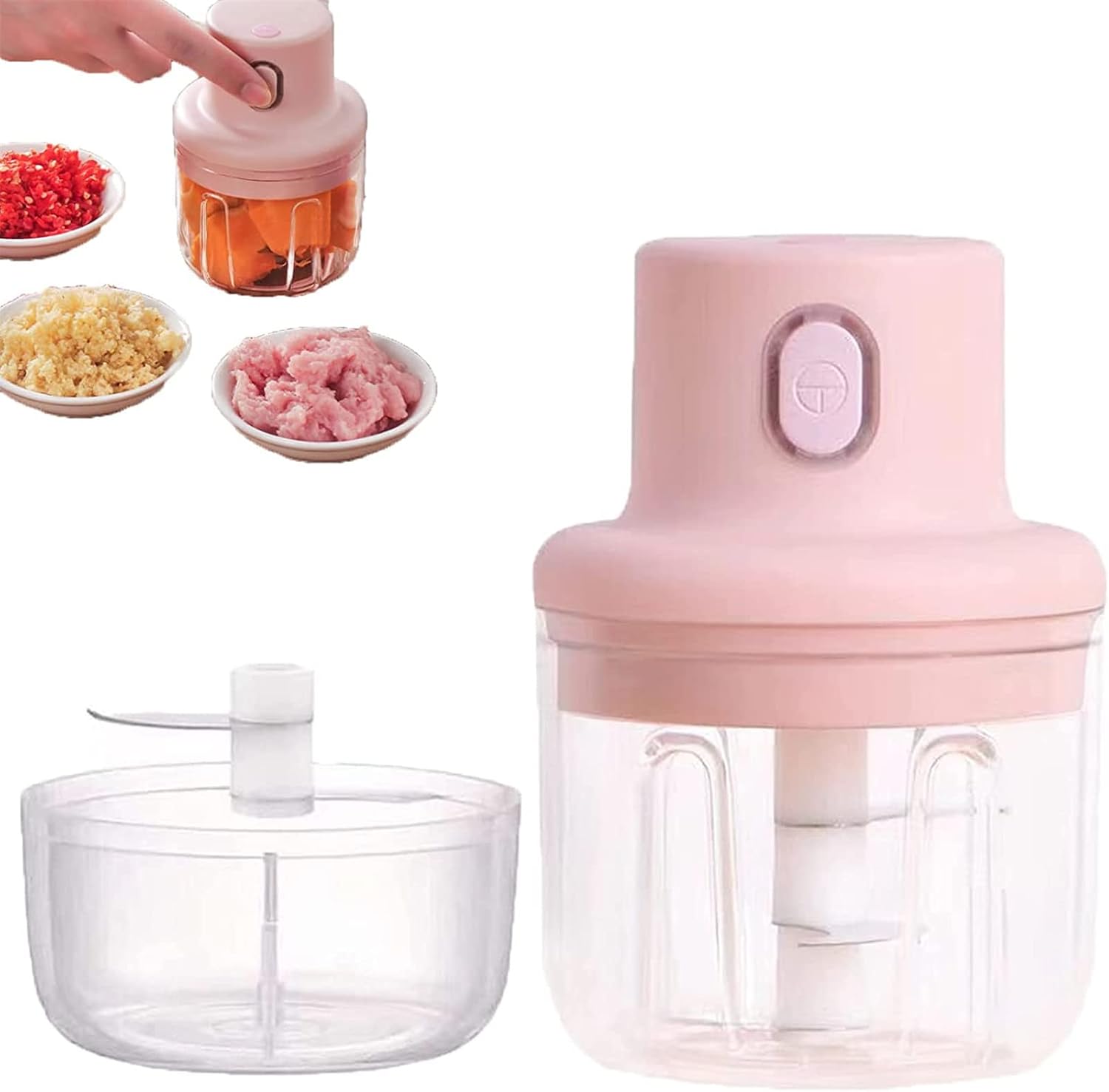 Peekari Wireless Food Chopper, 100ml/250ml Wireless Food Chopper Mini ...