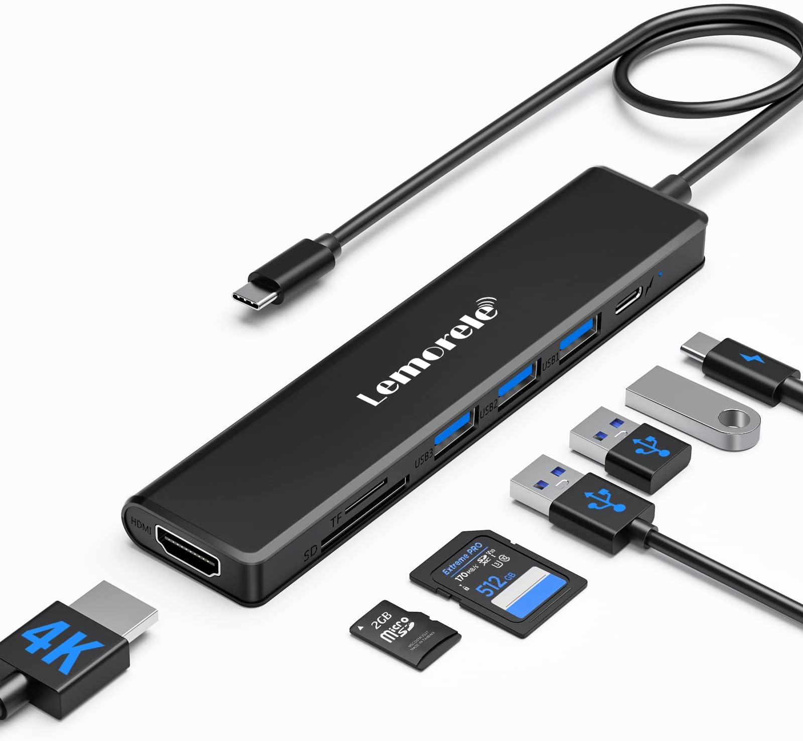 ANYPLUS Hub USB, 7 en 1 Adaptateur USB C Multiport Station d'accueil, 4K HDMI, 100W PD Charge ...