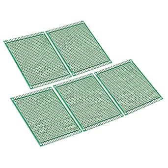 PATIKIL 3.5" x 2.8" PCB Board Circuit, 5 Pcs Prototype Perfboard Solder ...