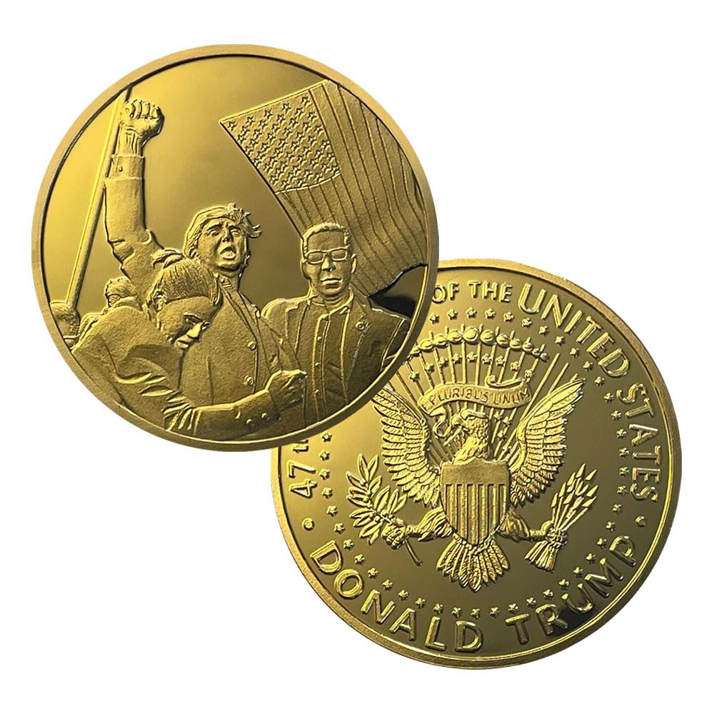 Amazon.com: Donald Trump Fighting for America Coin,Trump Never ...