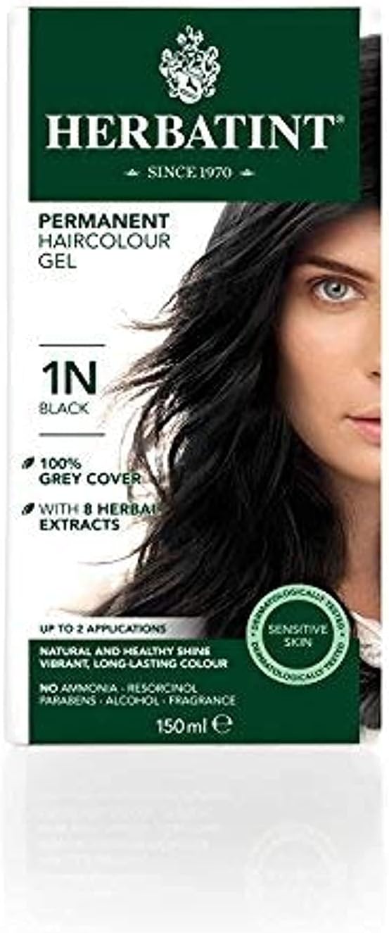 Amazon.com : Herbatint 1N Permanent Herbal Black Haircolor Gel Kit - 3 ...