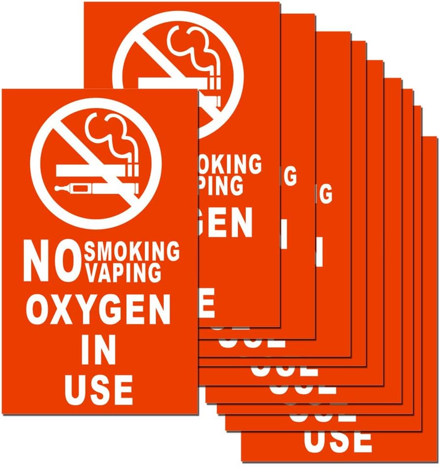 Amazon.com: 50 Pack- Oxygen in Use Magnetic Sign - (50 Pack)| USA Made ...