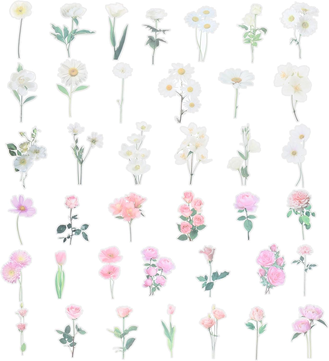Amazon.com: PATIKIL Transparent Flower Vinyl Stickers, 80 Sheet ...