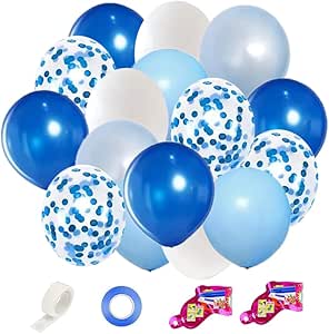 Amazon.com: 50 Pack Blue Confetti Latex Balloons for Birthday Party Wedding Decoration, 12 Inch ...