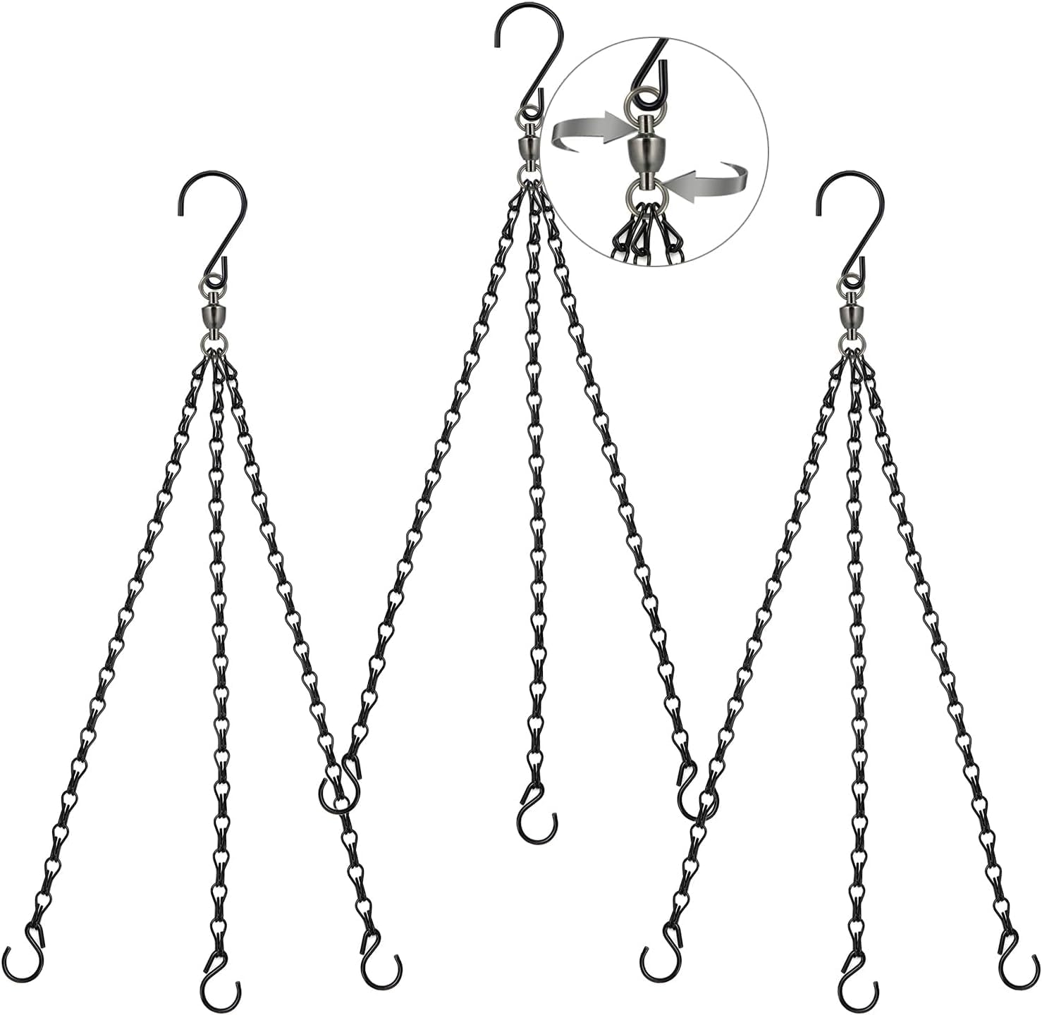 Snapklik.com : Heybe Swivel Hanging Basket Chains 23 Inches 3 Leads ...