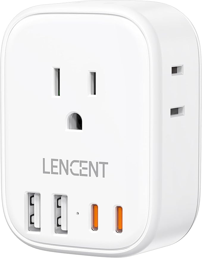 LENCENT Multi Plug Outlet Extender with USB, 4 AC Electrical Outlet ...