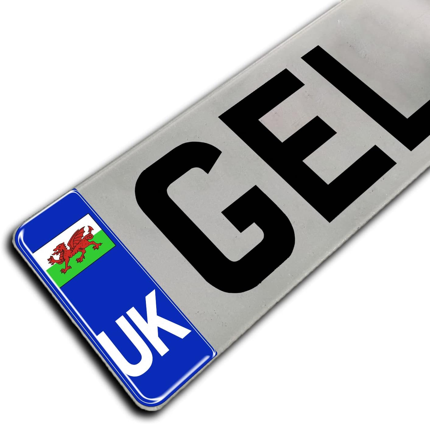 2 x 55mm Waving Wales Flag Corner Number Plate Stickers - HIGH GLOSS ...