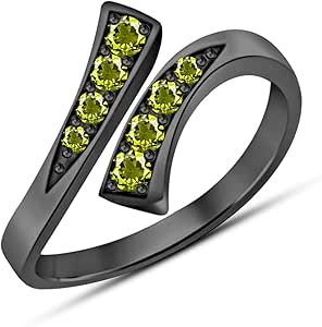 Amazon.com: Gemstar Jewellery Brilliant Round Cut Green Peridot 18K ...